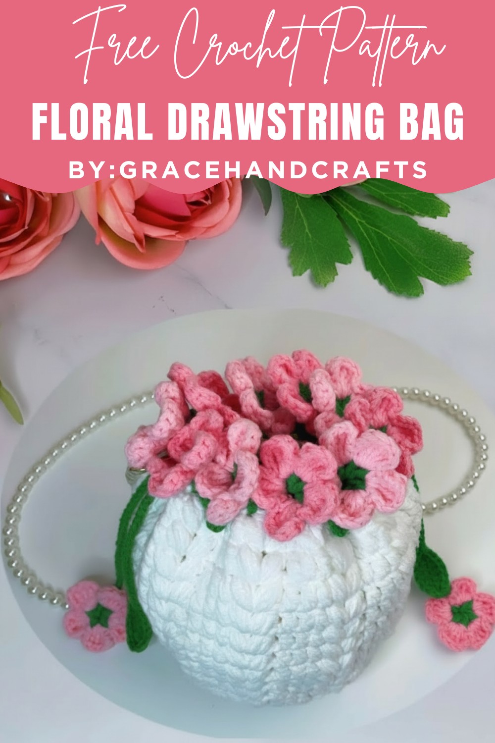 How to Crochet Floral Drawstring Bag Pattern You’ll Want To Carry ...